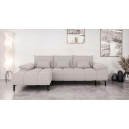 Ecksofa Home Affaire, B:277cm H:91cm T:141cm, beige, 100% Polyester, Wohnzimmer, Sofas, "DROMARA Schlafsofa mit Bettkasten, Maße: B/T/H 277/141/91