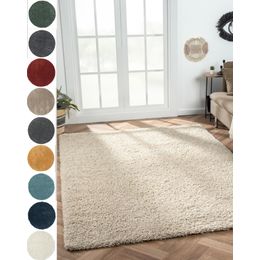 Hochflor-Teppich, B:100cm H:37mm L:150cm, beige, MyFlair M&Ouml;BEL & ACCESSOIRES, Polypropylen (PP), Teppiche, "My Shaggy", Shaggy, Uni-Farben, leicht