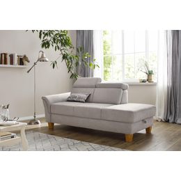 Recamiere Home Affaire, B:194cm H:84cm T:93cm, grau, 100% Polyester, Sofas, "Conville", incl. Kopfteilverstellung, Federkern, wahlweise mit Bettkasten