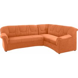Ecksofa DOMO collection, B:240cm H:83cm T:190cm, orange, Microfaser PRIMABELLE (100% Polyester) / Struktur (90% Polyester; 10%