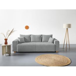 Schlafsofa Collection AB, B:243 T:94, grau, 100% Polyester, Sofas, "Yves, Liegefläche (B/T): 142/194 cm", inkl. Bettfunktion, Bettkasten, Federkern &
