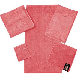 Waschhandschuh Ross, B:16cm L:22cm, rosa, Frottier, Baumwolle, Handt&uuml;cher, "Cashmere feeling", mit Wellen-Bord&uuml;re