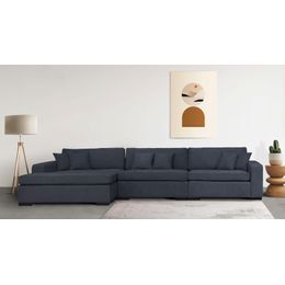 Sofa-Eckelement Home Affaire, B:400cm H:86cm T:190cm, blau, 100% Polyester, Polsterelemente, "Skara XXL L-Form", Lounge-Sofa XXL mit