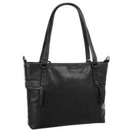 SPIKES & SPARROW Damen Shopper, SPIKES & SPARROW, schwarz, Leder, vintage, Taschen, echt Leder