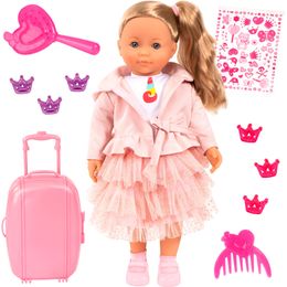 BAYER Jungen Stehpuppe "Charlene, 46 cm, rosa"rosa, Puppen, mit Funktion