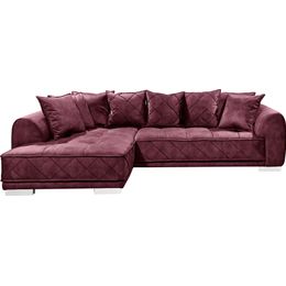 Ecksofa, B:319cm H:73cm T:194cm, rot, ED EXCITING DESIGN, 100% Polyester, Wohnzimmer, Sofas, "Sentina L-Form", mit R&uuml;ckenkissen