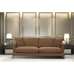 3-Sitzer Home Affaire, B:211cm H:80cm T:97cm, orange, Samtoptik (100% Polyester);Struktur (100% Polyester), Sofas, "Cozy elegantes Designsofa, Maße