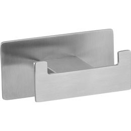 Doppelhaken Wenko, B:8,9cm H:4,4cm L:5,4cm, silber, Edelstahl, Haken, "Turbo-Loc Genova", ohne Bohren