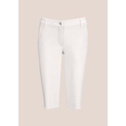 Madeleine Mode MADELEINE Damen Palazzohose "Bermuda Bermuda mit Fransen", wei&szlig;, Gr. 34, Obermaterial: 71% Baumwolle CO. 20% Lyocell CLY. 6% Polyester PES. 3%