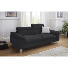 3-Sitzer COTTA, B:193cm T:104cm, schwarz, Microfaser PRIMABELLE (100% Polyester);Kunstleder SOFTLUX;Feinstruktur (100% Polyester);Kunstleder