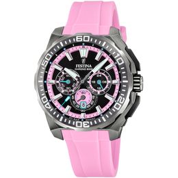 Festina Herren Chronograph "Chrono Bike 2025", rosa, Armbanduhren, Quarzuhr, Armbanduhr, Herrenuhr, analog, Tag, Stoppfunktion