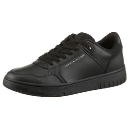 Tommy Hilfiger Herren Sneaker "TH BASKET CORE LITE LTH MIX", Gr. 40, schwarz, Leder, Lederimitat, Schuhe, Freizeitschuh, Halbschuh, Schnürschuh mit