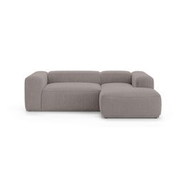 Ecksofa s.Oliver, B:259,5cm H:73cm T:155cm, grau, 100% Polyester, Wohnzimmer, Sofas, "EMMERIK Designersofa, L-Form mit Wellenfederung, B/T/H: