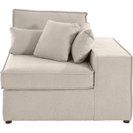Sofaelement OTTO HOME, B:100cm H:75cm T:100cm, beige, Baumwollmix (60% Baumwolle/40% Leinen);Struktur fein (100% Polyester);Samtoptik (100%