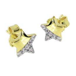 OSTSEE-SCHMUCK Damen Paar Ohrstecker "OSTSEE-SCHMUCK Ohrstecker Stern Ohrstecker Stern", 6 x 6mm, Gelbgold 333, gelb, Gelbgold 333, Ohrringe
