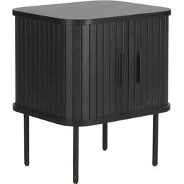 Nachtkommode Home Affaire, B:45cm H:55cm T:55cm, schwarz, Melamin, Metall, Sideboards, 2 Schiebetüren