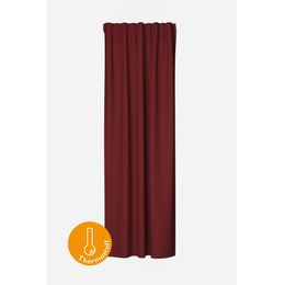 Vorhang HOMING, B:140cm H:245cm, rot, Polyester, Wohnzimmer, Gardinen, "Silan", Thermovorhang W&auml;rmevorhang Silan