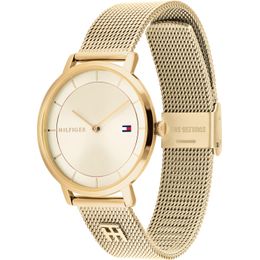 Tommy Hilfiger Damen Quarzuhr "TEA", gold, Armbanduhren, Armbanduhr, Damenuhr, Edelstahlarmband