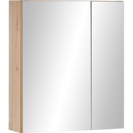 Spiegelschrank, B:60cm H:70cm T:20cm, beige, BASIC BY BALCULINA, FSC-zertifizierter Holzwerkstoff, Badezimmer, Schr&auml;nke, "Austin", Breite 60 cm, T&uuml;r