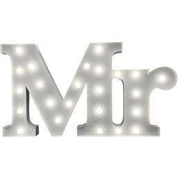 MARQUEE LIGHTS LED Dekolicht "Mr", 24, H: 38cm, 1 Stk., weiß, Leuchten, Wandlampe, Tischlampe Schriftzug Mr mit 24 Leuchtmittel - 71x38 cm