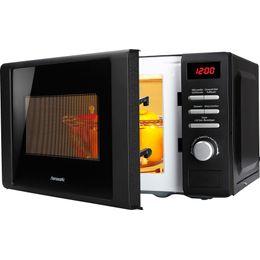 Hanseatic Mikrowelle "819021", B:44cm H:26cm T:34cm, schwarz, Mikrowellen, Grill, Auftaufunktion, 8 Automatikprogramme