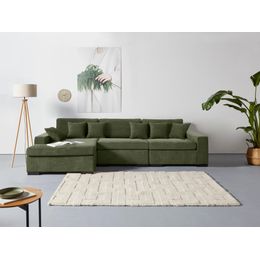 Ottomane Home Affaire, B:310cm H:86cm T:100cm, gr&uuml;n, 100% Polyester, Sofas, "Skara L-Form", Lounge-Sofa mit Federkernpolsterung, in vielen