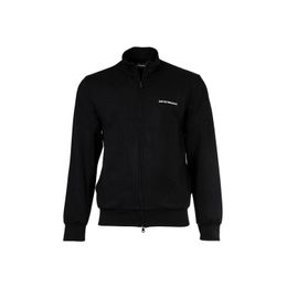 Emporio Armani Herren Sweatshirt "Sweatjacke ICONIC PIQUET", schwarz, Gr. L, Obermaterial: 54% Polyester PES. 39% Baumwolle CO. 7% Elasthan EL.,