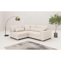 Ecksofa MR. COUCH, B:227cm H:68cm T:190cm, beige, Stripes (92% Polyester / 8% Nylon), Wohnzimmer, Sofas, "Hilla L-Form", Mit Federkern, wahlweise mit
