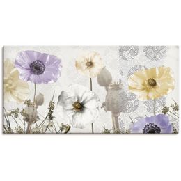 Wandbild Artland, B:100cm H:50cm, weiß, Wohnzimmer, Bilder, "Glänzende Mohnblumen", als Alubild, Outdoorbild, Leinwandbild, Wandaufkleber, versch.