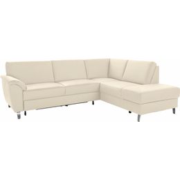 Sit & More Ecksofa SIT & MORE, B:250cm H:87cm T:201cm, beige, Kunstleder SOFTLUX;Luxus-Microfaser (100% Polyester), Wohnzimmer, Sofas, "Texel L-Form", mit