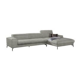 Ecksofa W.Schillig, B:343cm H:70cm T:193cm, grau, Chenille-Flachgewebe R66 (85% Polyester, 15% Nylon), Wohnzimmer, Sofas, "piedroo, Designsofa mit