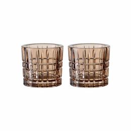 Nachtmann Kerzenhalter "Teelichthalter Square Votives ø 7,1 x 6,6 cm 2er Set", braun, Kerzenhalter
