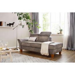 Recamiere Home Affaire, B:194cm H:84cm T:93cm, braun, 100% Polyester, Sofas, "Conville", incl. Kopfteilverstellung, Federkern, wahlweise mit