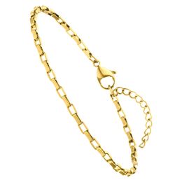 Jobo Damen Armband "Kastenarmband Kastenkette", 20cm, Edelstahl, gold, Edelstahl, Armb&auml;nder, Edelstahl goldfarben 17-20 cm