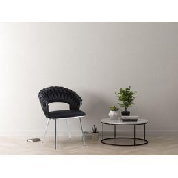 Polsterstuhl Kayoom, B:61cm H:82cm T:61cm, schwarz, 100% Polyester (Samt) Gestell: Eisen, Esszimmer, Stühle, "Stuhl Finesse 125 2er-Set, TOPSELLER