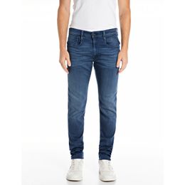Replay Herren Slim-fit-Jeans "Anbass", blau, Gr. 33, Denim/Jeans, Obermaterial: 50% Baumwolle, 44% Modal, 4% Elastomultiester, 2% Elasthan, Jeans