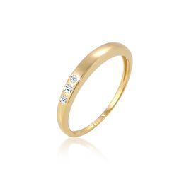 Elli DIAMONDS Damen Verlobungsring "Verlobung Trio Diamant (0.06 ct.) 585 Gelbgold", 54mm, 0,01 P1 = bei 10-facher Vergrößerung erkennbare