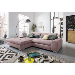 Ecksofa, B:276cm H:89cm T:198cm, lila, SET ONE BY Musterring, 100% Polyester, Wohnzimmer, Sofas, "SO 1200 inkl. Sitztiefen- & R&uuml;ckenverstellung f&uuml;r