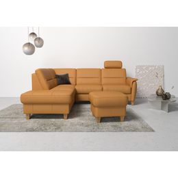 Ecksofa Home Affaire, B:236cm H:89cm T:212cm, gelb, Luxus-Microfaser (100% Polyester);Struktur (100% Polyester);Luxus-Microfaser in Lederoptik (100%