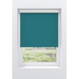 Rollo my home, B:210cm H:190cm, blau, Polyester, K&uuml;che, Rollos, "Ina", wei&szlig;e R&uuml;ckseite, Klemmfix oder Schraubmontage