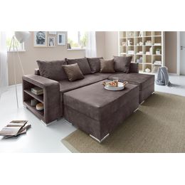Ecksofa Collection AB, B:226cm H:85cm T:160cm, grau, Microfaser PRIMABELLE (100% Polyester);Zierkissen: 100% Polyester;Luxus-Microfaser 1 (100%