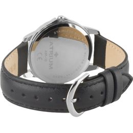 Atrium Damen Quarzuhr, schwarz, Armbanduhren, Armbanduhr, Damenuhr, Herrenuhr, Lederarmband, analog