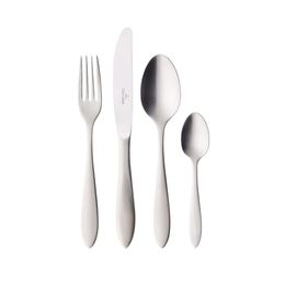 Villeroy & Boch VILLEROY & BOCH Besteck-Set "Tafelbesteck gebürstet Arthur 24er Set grau", grau, Essbesteck-Sets
