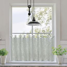 Scheibengardine GERSTER, B:150cm H:50cm, beige, Voile, Baumwolle, Gardinen, "Elfi", SB-Schlaufenbistro "Elfi" Bio BW