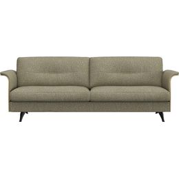 3-Sitzer FLEXLUX, B:224cm H:81cm T:91cm, grün, 62% Polyester/17%Baumwolle/14%Viscose/7%Leinen, Sofas, "Glow bequem und komfortabel durch hochwertigen