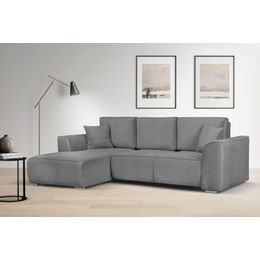 Ecksofa OTTO HOME, B:265cm H:86cm T:170cm, grau, 100% Polyester, Wohnzimmer, Sofas, "BEATRICE optionale Schlafsofa mit Bettkasten, B/T/H: 265/170/86