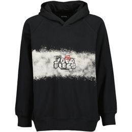 Blue Seven Jungen Kapuzensweatshirt, schwarz, Gr. 152, bedruckt, Sweatware, Obermaterial: 100% Baumwolle, Sweatshirts, mit Rundum-Druck in cooler