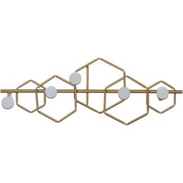Garderobenhaken, B:55cm H:21cm T:7cm, gold, HOFMANN LIVING AND MORE, Metall, Kinderzimmer, Garderobenhalter, Wandgarderobe