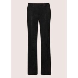 Madeleine Mode MADELEINE Damen Stoffhose "Hose Stretch-Hose im Veloursleder-Look"schwarz, Gr. 34, Obermaterial: 90% Polyester PES. 10% Elasthan EL., Hosen