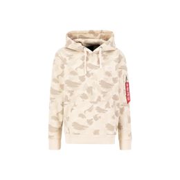 Herren Hoodie "Backprint Hoodie Camo", beige, Gr. S, Alpha Industries, Obermaterial: 80% Baumwolle, 20% Polyester, Sweatshirts